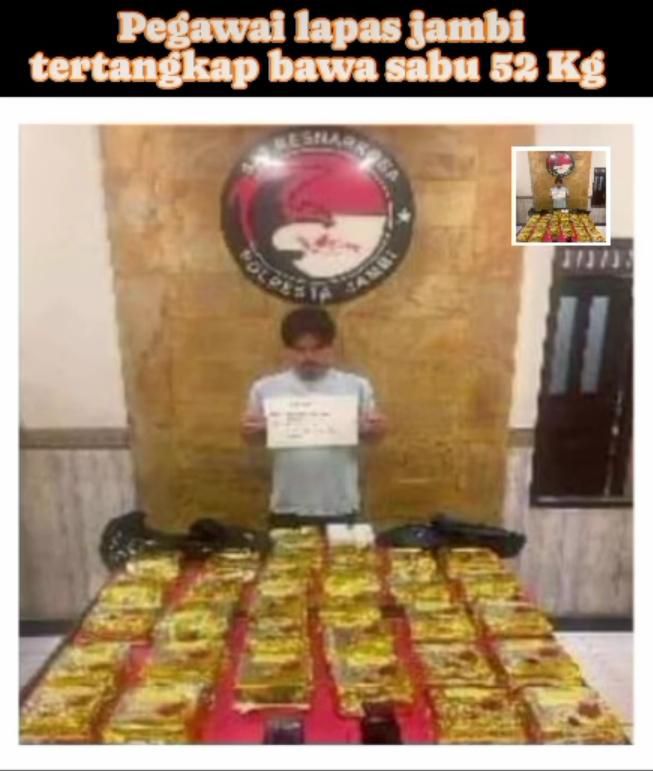 Viral, Miliki Puluhan Paket Sabu, Oknum Pegawai Lapas Jambi Ditangkap